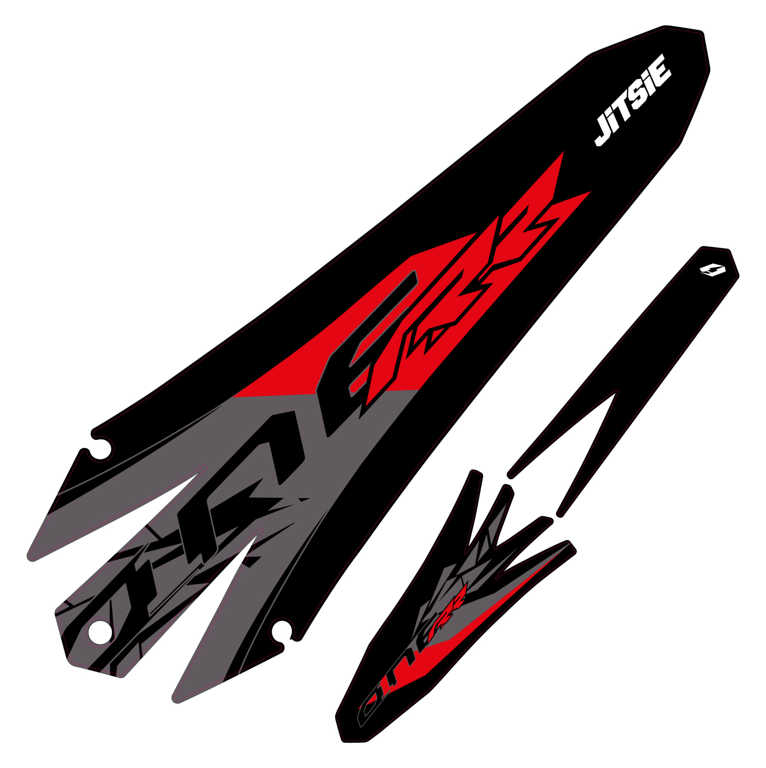 Jitsie Front/Rear Mudguard Sticker Stealth TRS One 16-25 - Jitsie