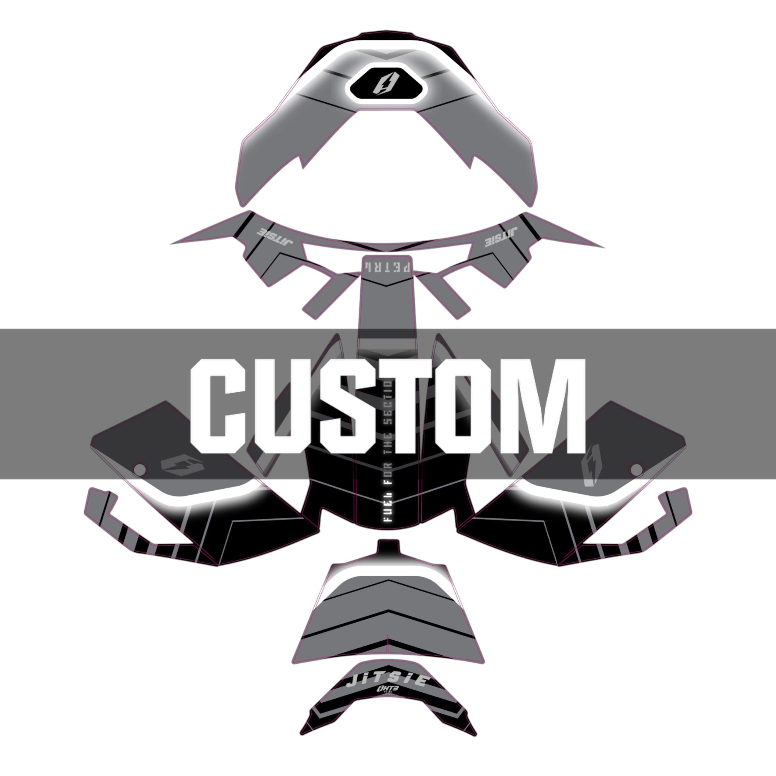 Jitsie Custom HT3 Helmet Sticker Wrap Petrl - Jitsie